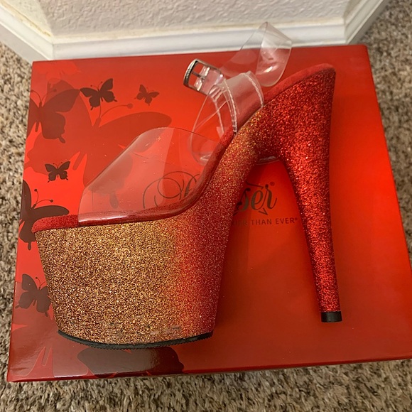 Pleaser | Shoes | 7in Platform Glitter Pumps | Poshmark